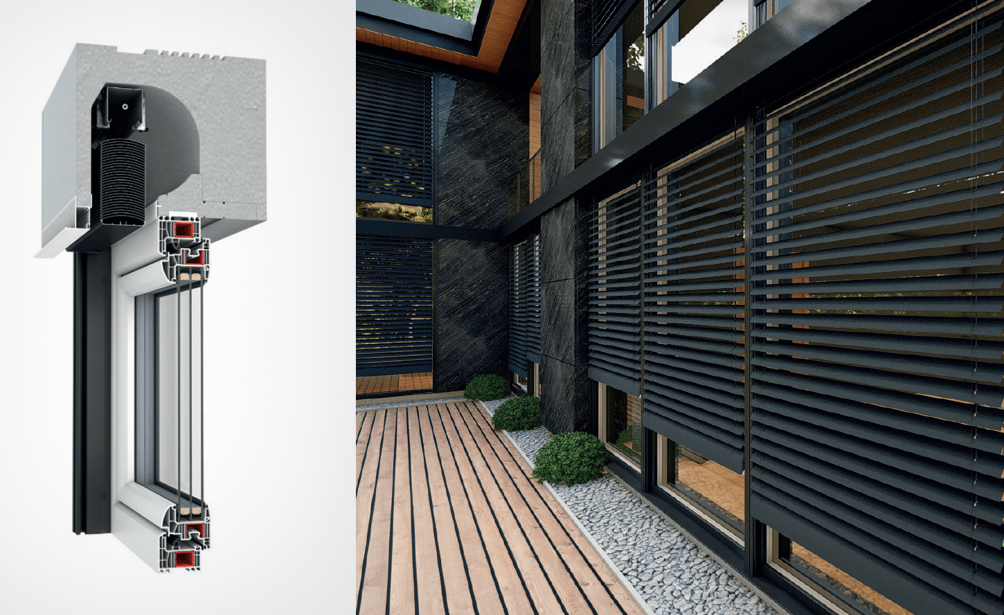 Fenster mit Raffstore online konfigurieren - bei Luxury Fenster